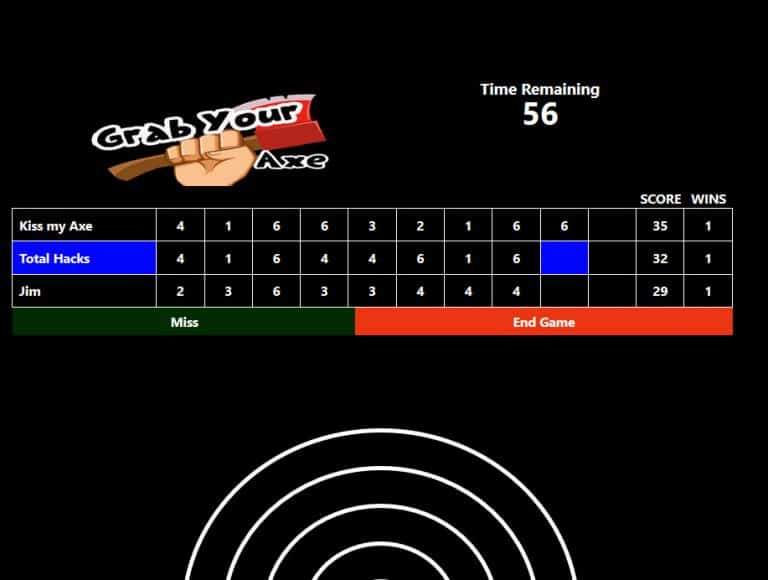 Projected Axe Throwing Targets - Zombies, Tic Tac Toe etc.